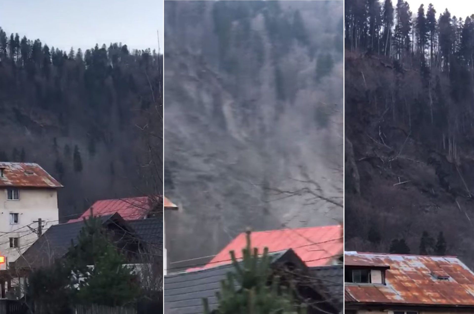 VIDEO. Alunecare de teren în Azuga. 20 de familii au fost evacuate
